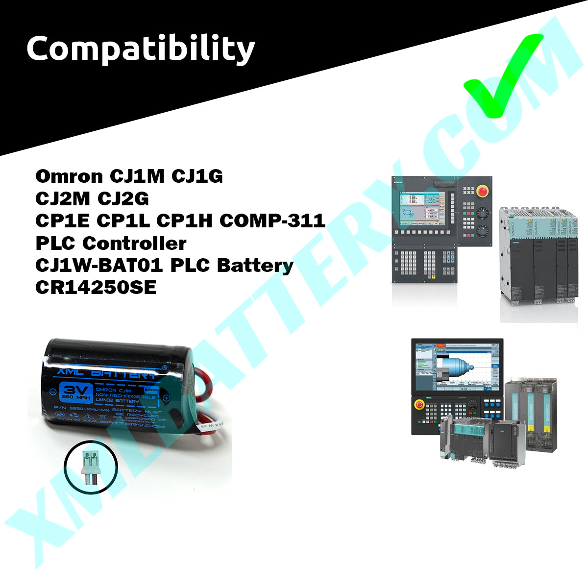 CJ1W-BAT01 PLC Battery CR14250SE 3v 850mAh Lithium for PLC Machine ...