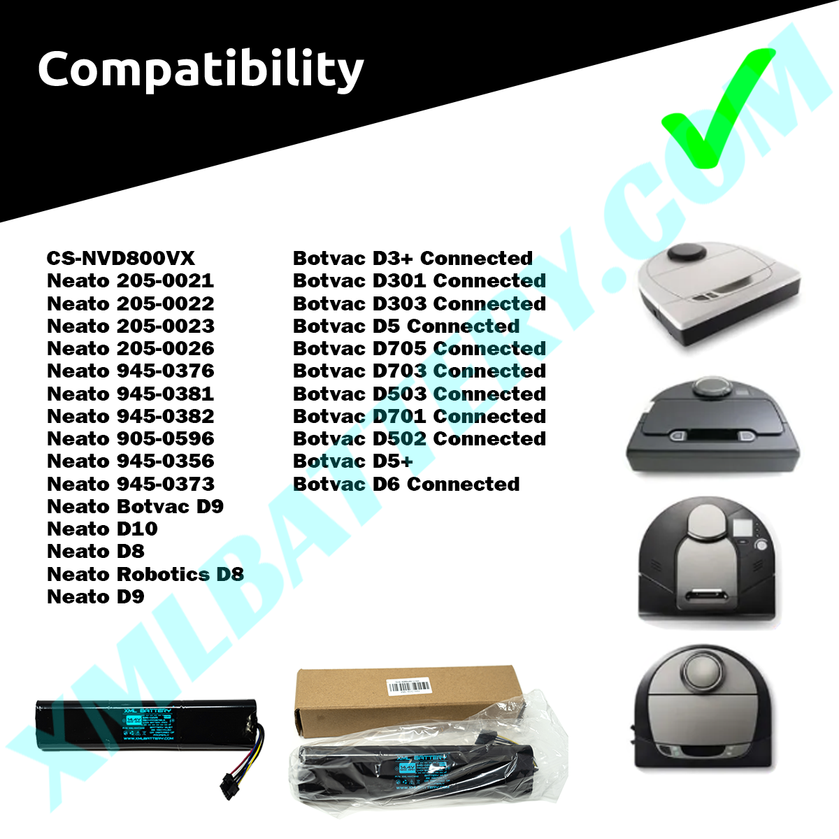 Neato D10 D8 D9 4200mAh Compatible 14.4v 4200mAh Rechargeable Li-ion B ...